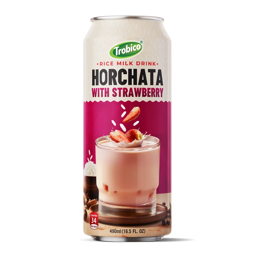 Trobico Rice Milk Drink Horchata With Strawberry 16.5 Fl Oz Cans ...