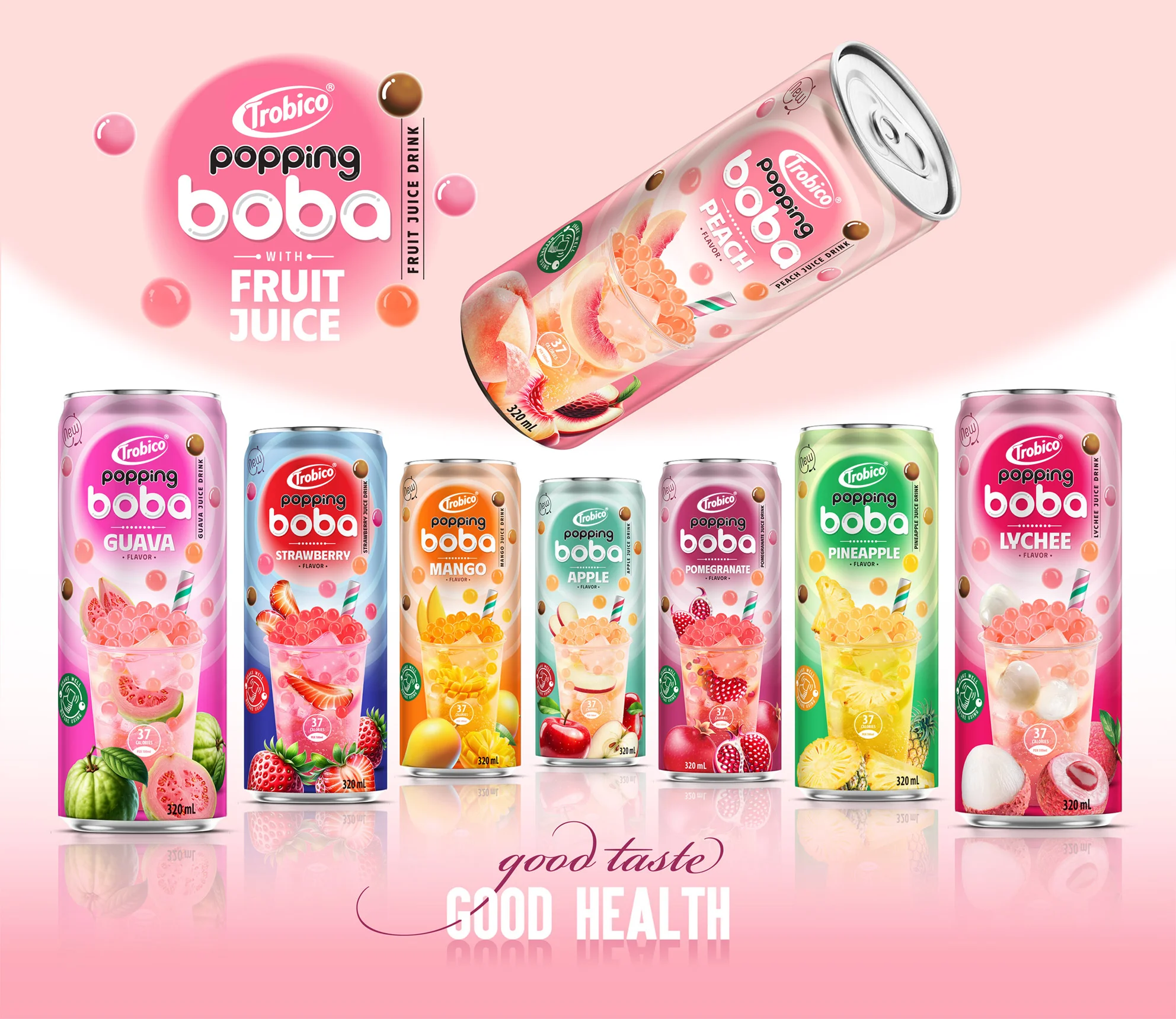 Popping Boba Tea Pineapple Flavor 320ml Slim Can - Beverage Manufacturer