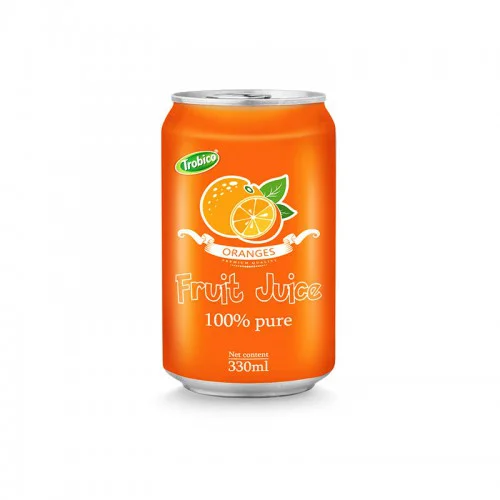 330ml Aluminum can 100% Pure Orange Fruit Juice - Beverage Manufacturer