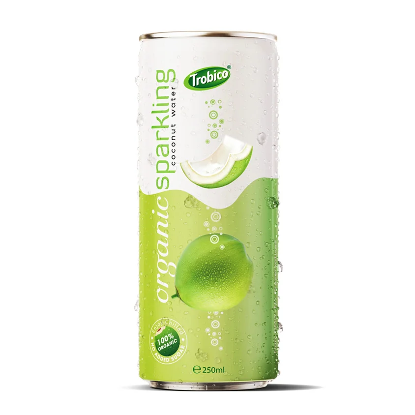 Pure Coconut Water 250ml alu slim can Trobico Brand (or OEM) - Beverage Manufacturer